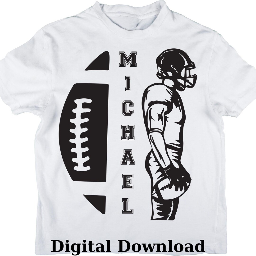 Custom Football Name SVG Personalized Sports Silhouette With Vertical ...