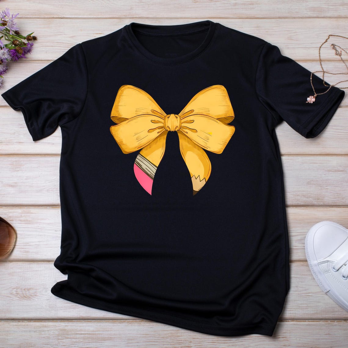 Cute Pencil Bow PNG, Back to School Clipart, Yellow Bow With Pencil ...