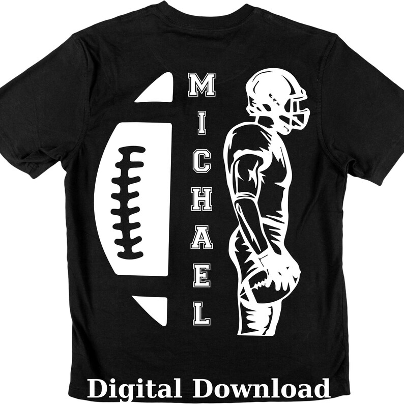 Custom Football Name SVG Personalized Sports Silhouette With Vertical ...