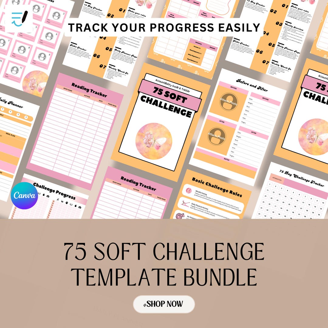 75 Soft Challenge Tracker and Accountability Guide Printable, Soft ...