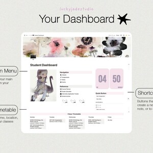 Aesthetic Student Planner Notion Template Coquette Japanese Pink Cute ...