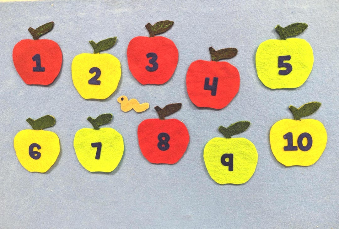 Apple and Worm Hide and Seek Game, Flannel Board, Felt Story, Preschool ...