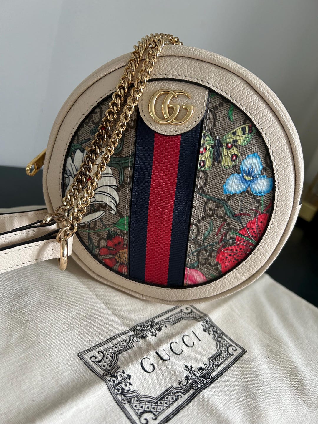 Vintage Cream Red Gucci GG Supreme Flora Ophidia Backpack - Etsy