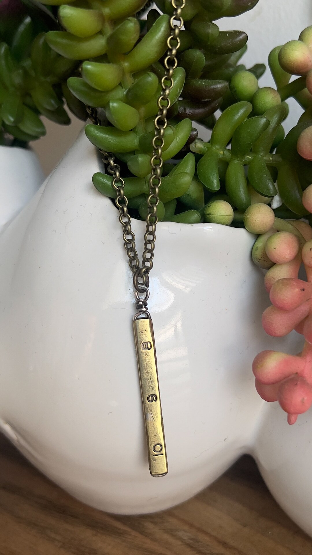 The Chronos Vintage Number Necklace Unique Artisan Pendant From ...