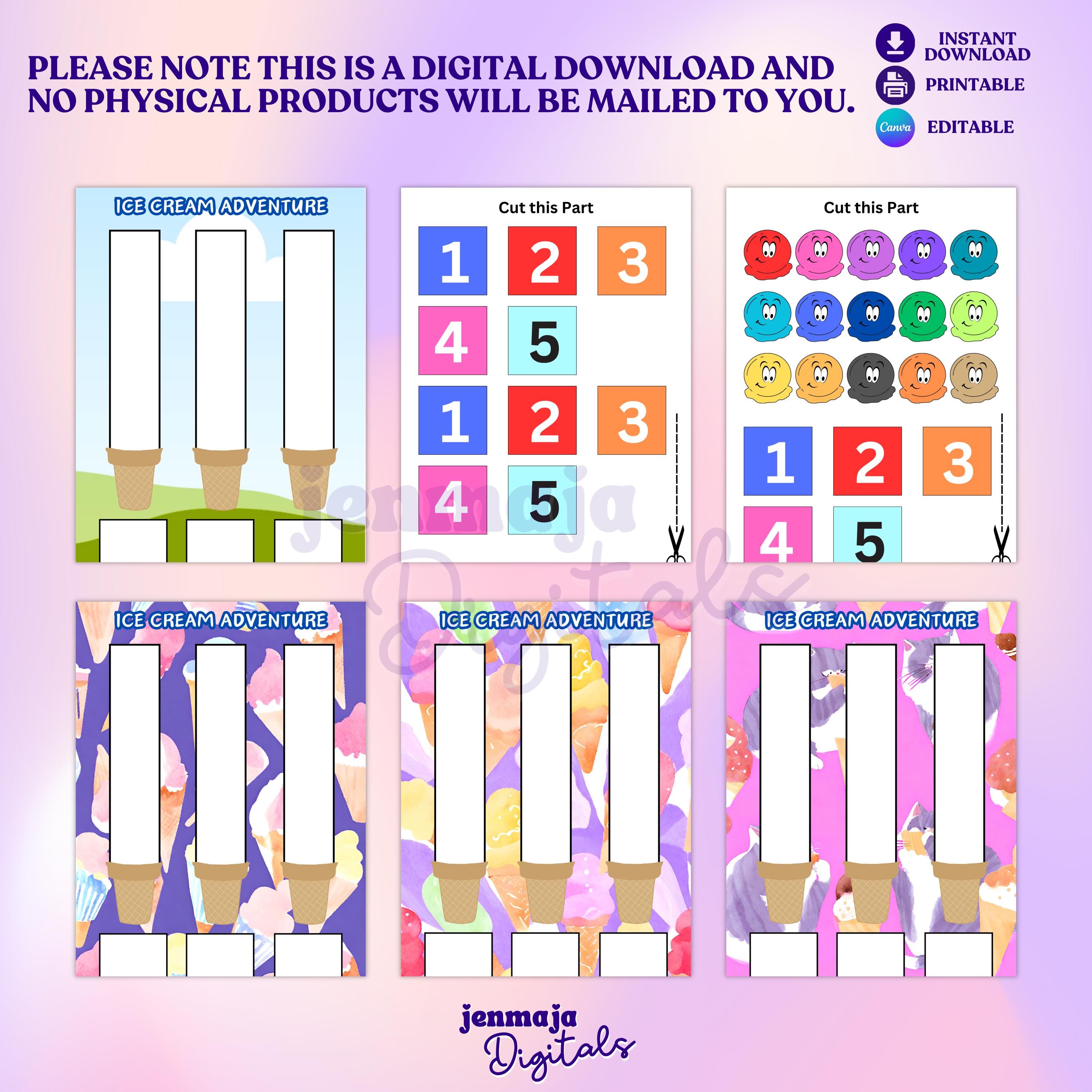 Ice Cream Adventure: Fun Color-by-number & Counting Worksheet for Kids ...