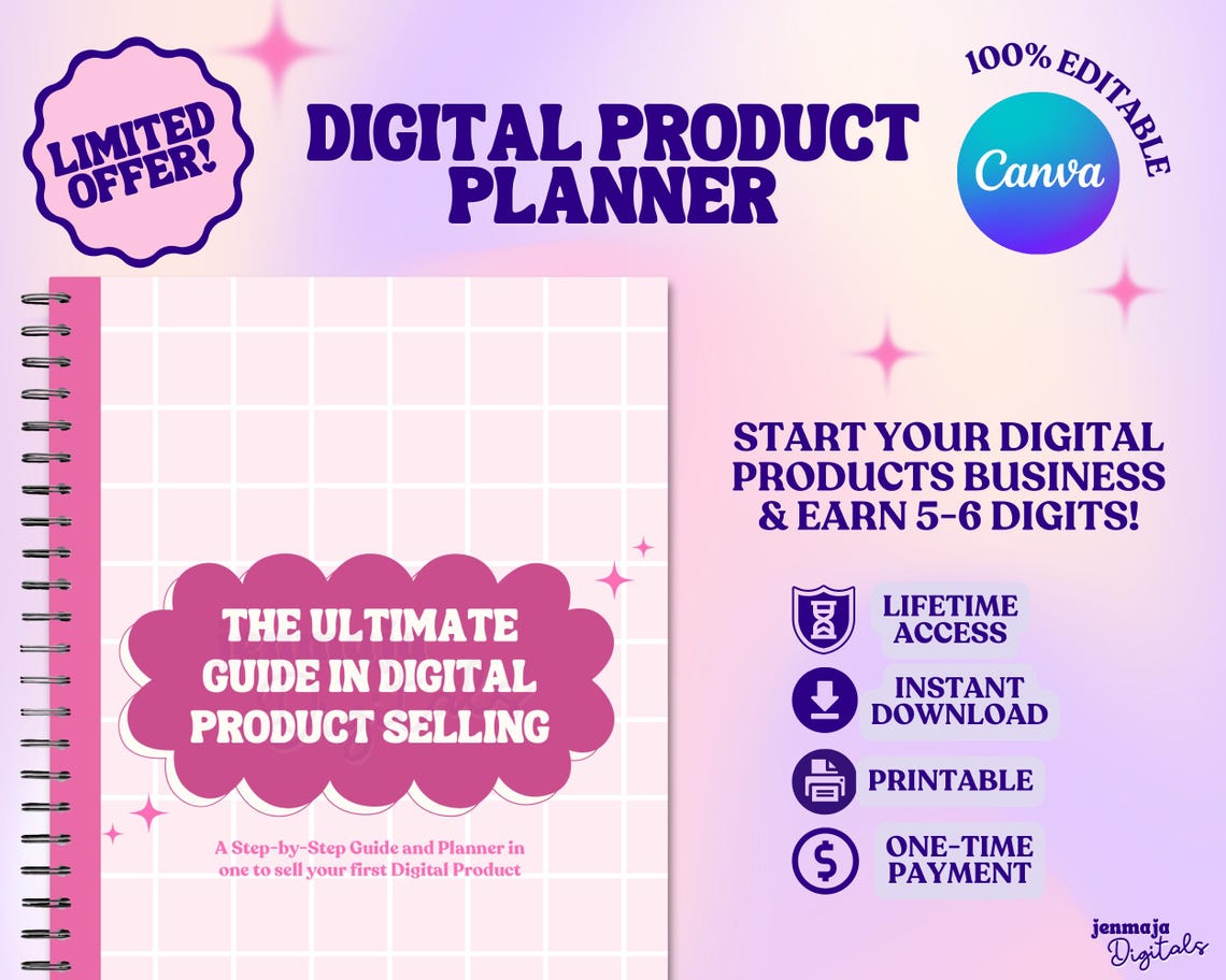 Digital Product Planner, How to Sell Digital Products, Startup Journal ...