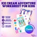 Ice Cream Adventure: Fun Color-by-number & Counting Worksheet for Kids ...