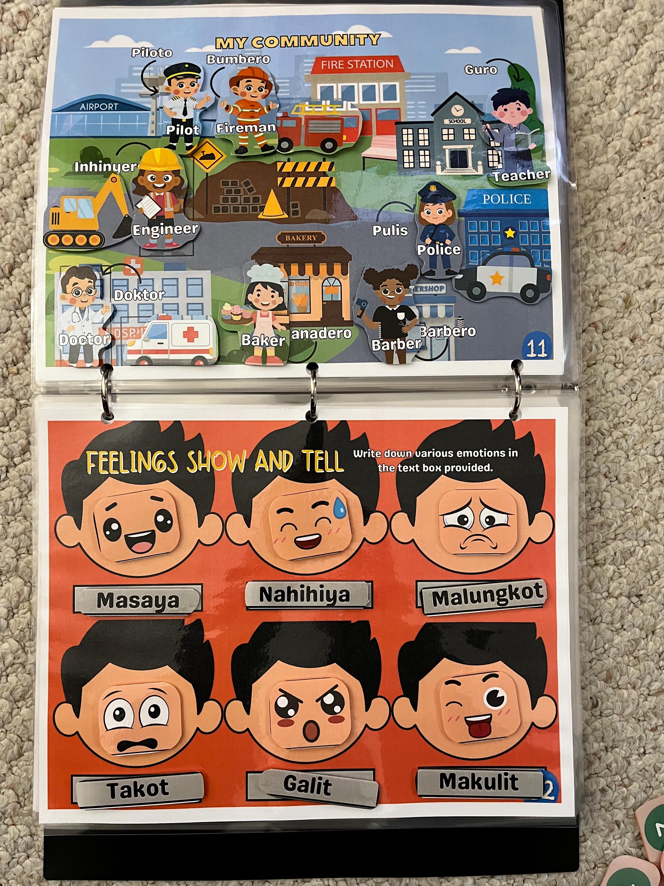 Bilingual English Tagalog Activity Book: Montessori Travel Toy - Etsy
