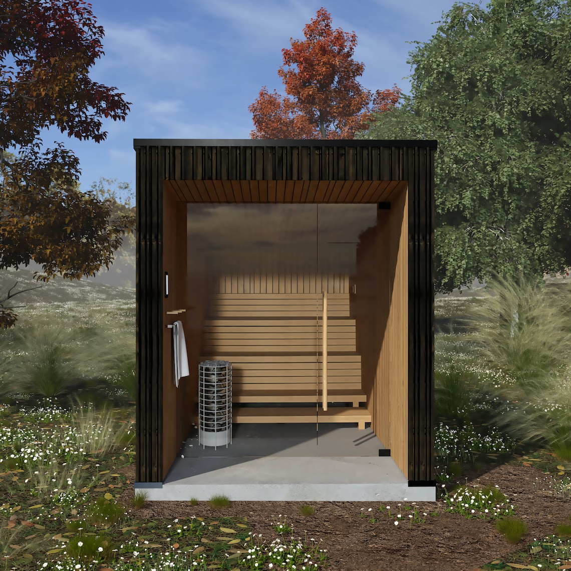 Digital Sauna Plans for a 4 Person Outdoor Sauna Build. Professional ...