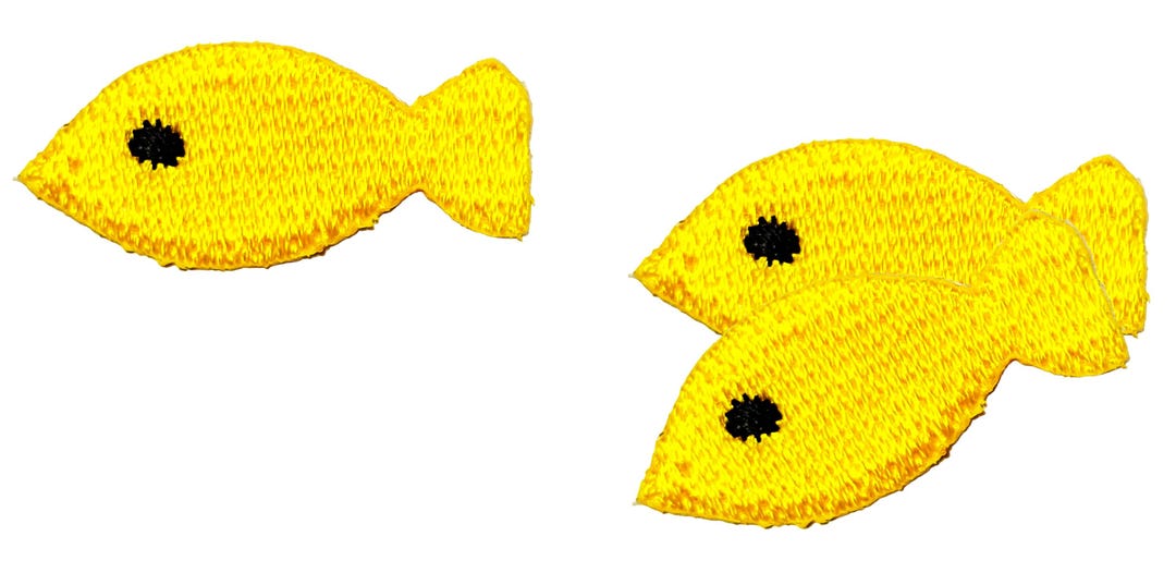 Truly Small Yellow Babies Fish Patch for Costume Repair Decoration Sign ...