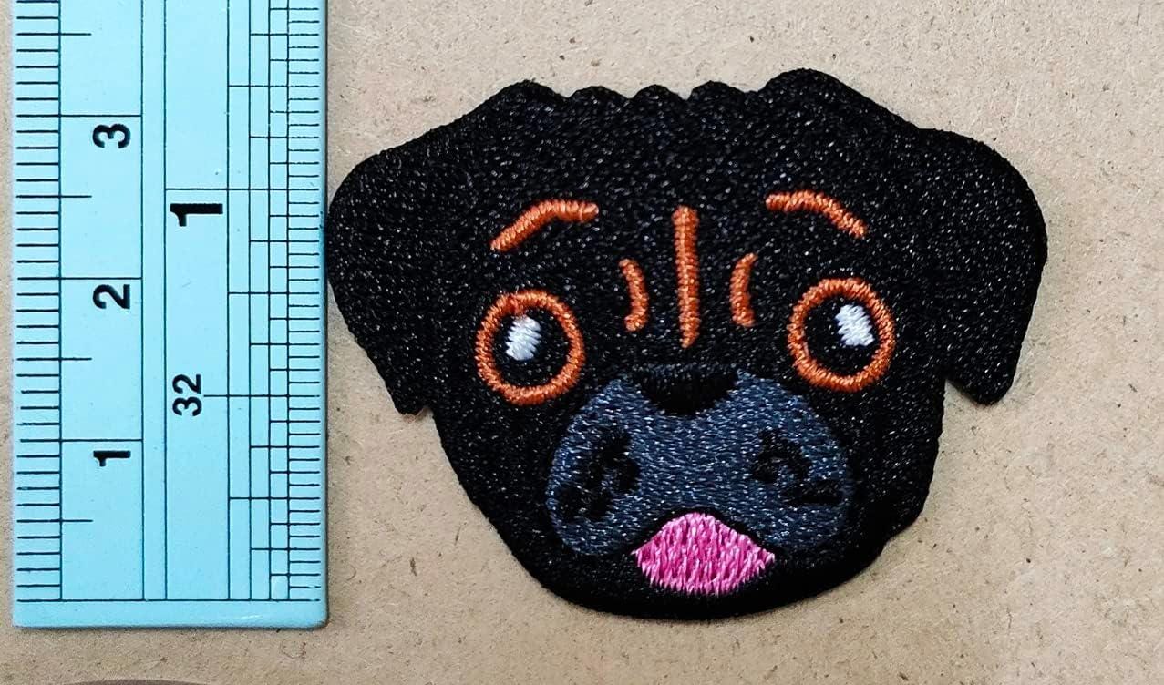 Truly Small Black Pug Cartoon Embroidery Patch for Clothing Jackets ...