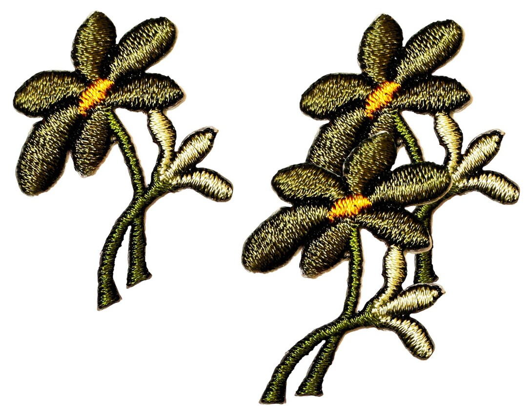 Truly Small Olive Green Daisy Embroidered Patches Floral Embroidery ...