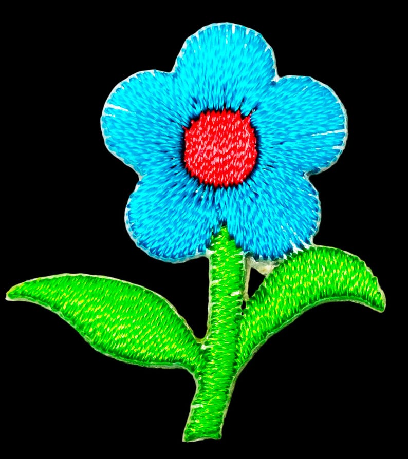 Truly Small Blue Daisy Cartoon Kids Patches DIY Fashion Embroidery ...