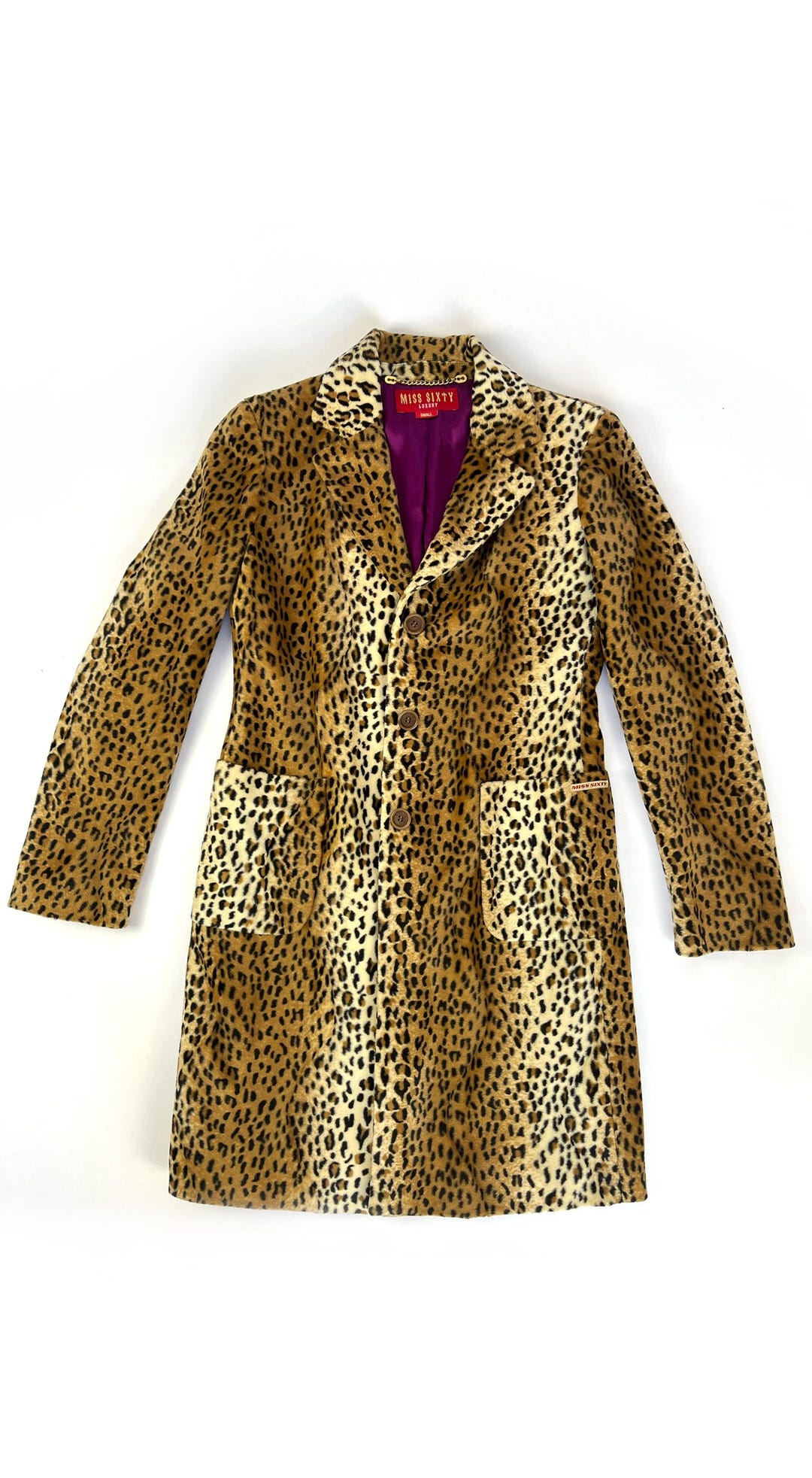 Miss Sixty ~ Y2k Fuzzy Leopard Coat - Etsy