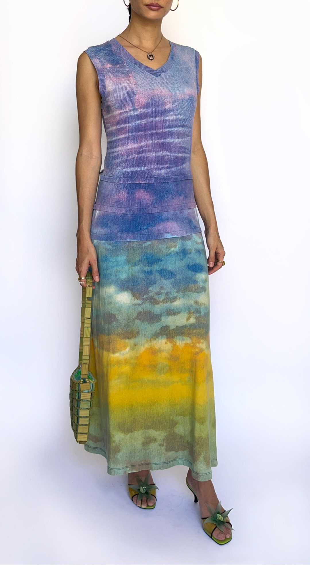 Roberto Cavalli 90s Vintage Clout Sunset Maxi Dress - Etsy