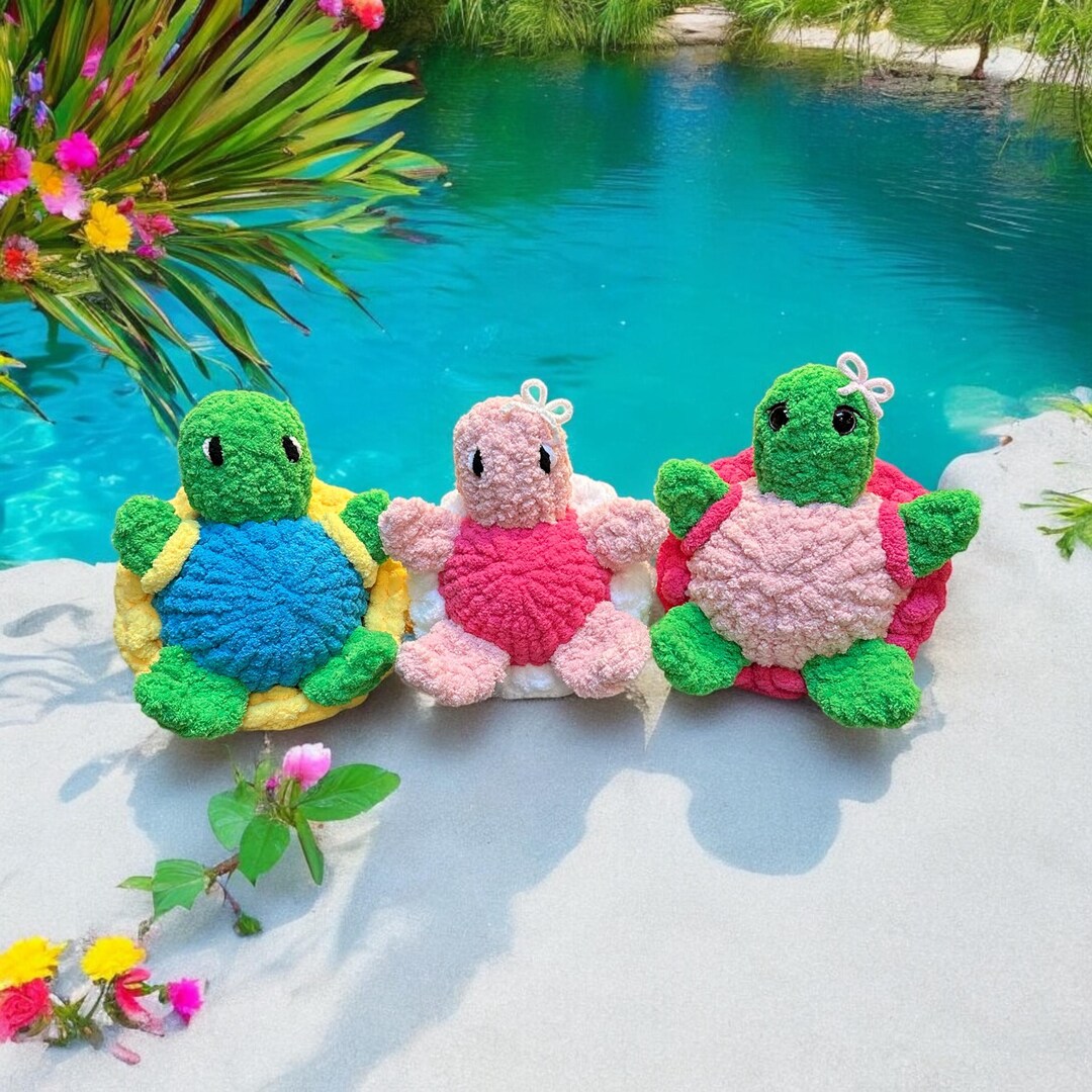 Chubby Knit Turtle: Finger Knit Animal - Video Tutorial (digital ...