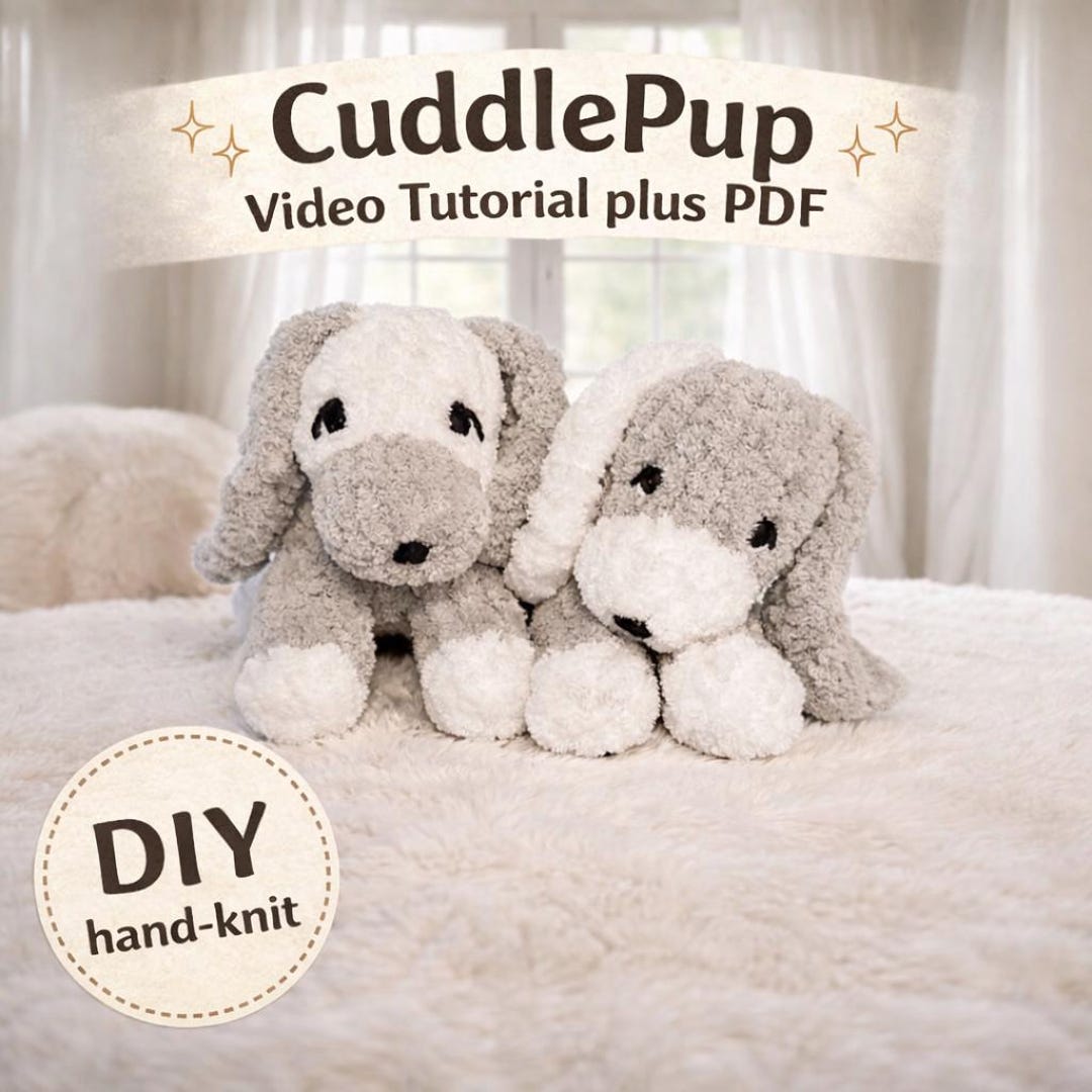 Chunky Knit Dog Pattern: Finger Knit Animal (full Video Tutorial) - Etsy