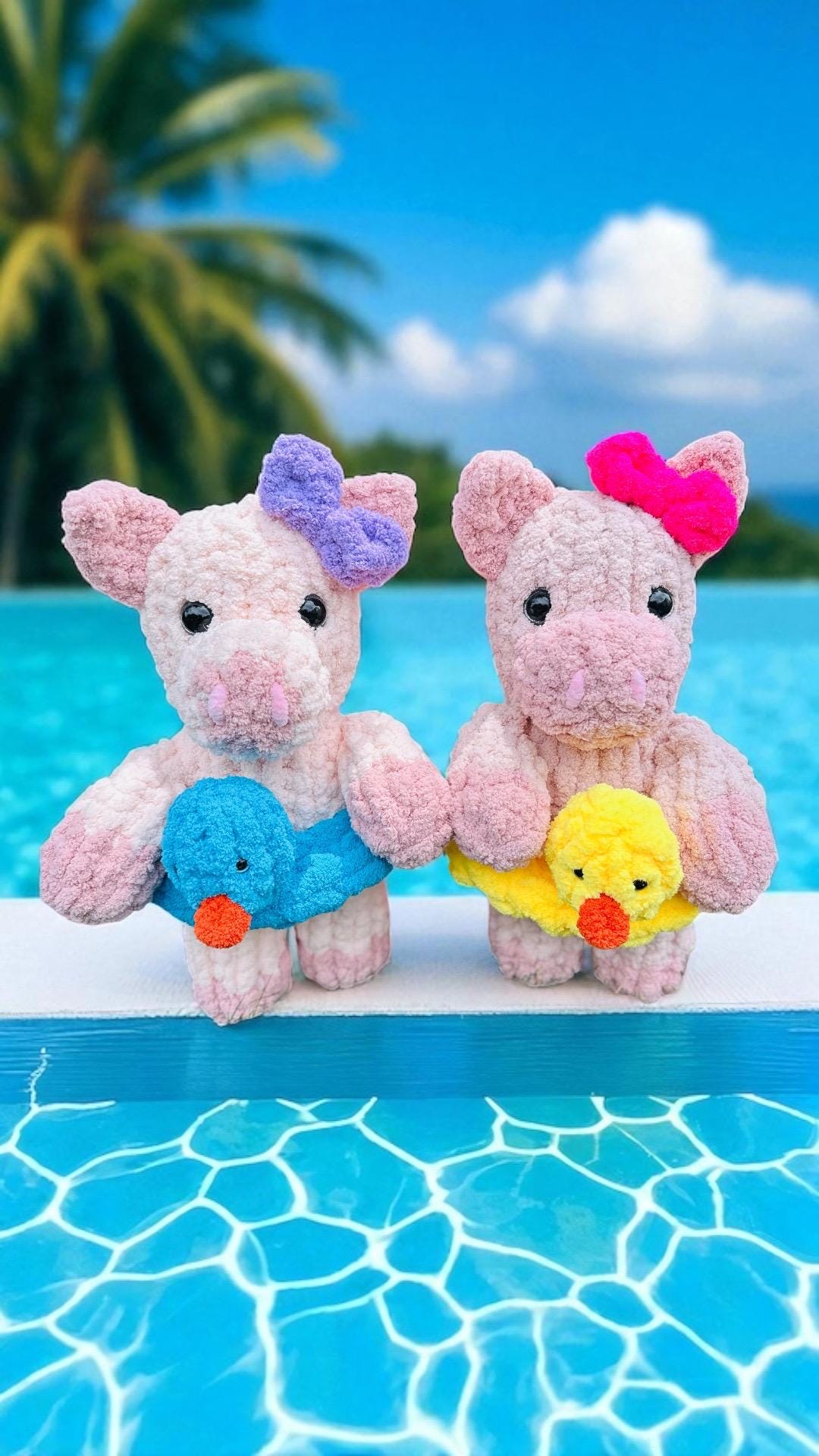 MISS HAMMIE Pig/full Video Tutorial/hand Knit Pig/finger Knit Animal ...