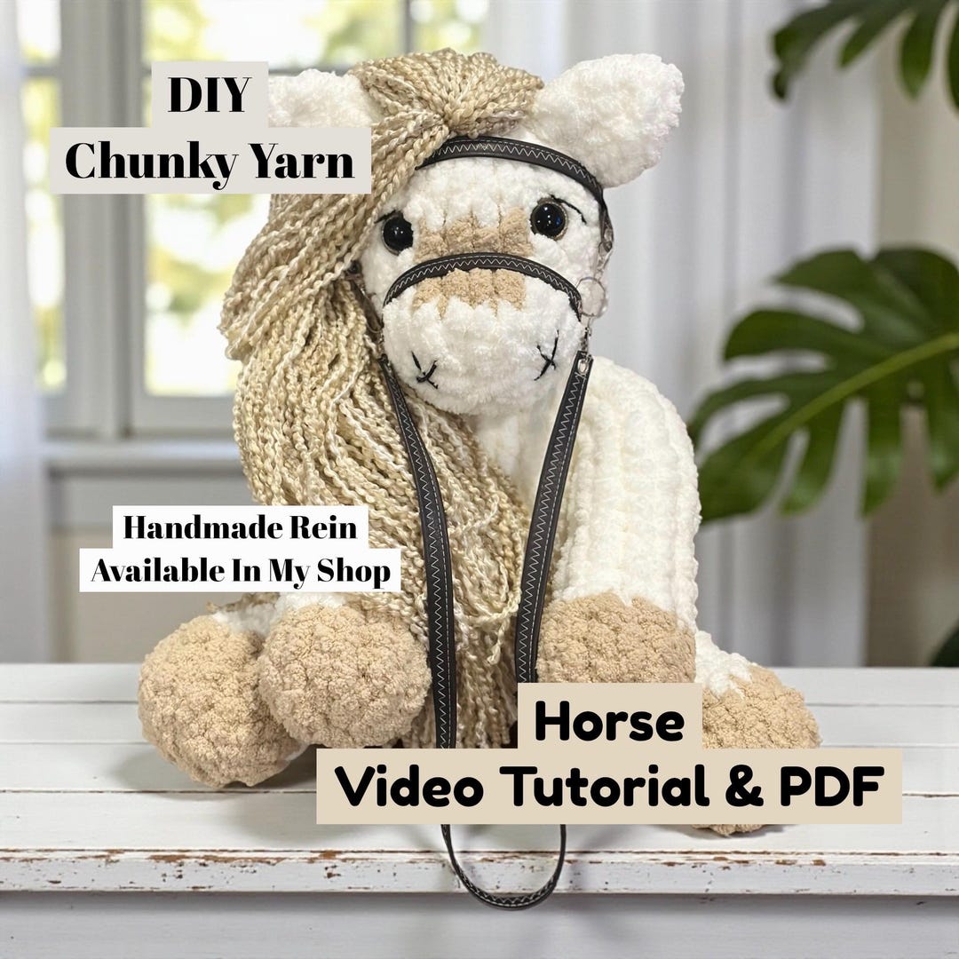 Horse/full Video Tutorial/hand Knit Horse/chunky Knit Horse/finger Knit ...