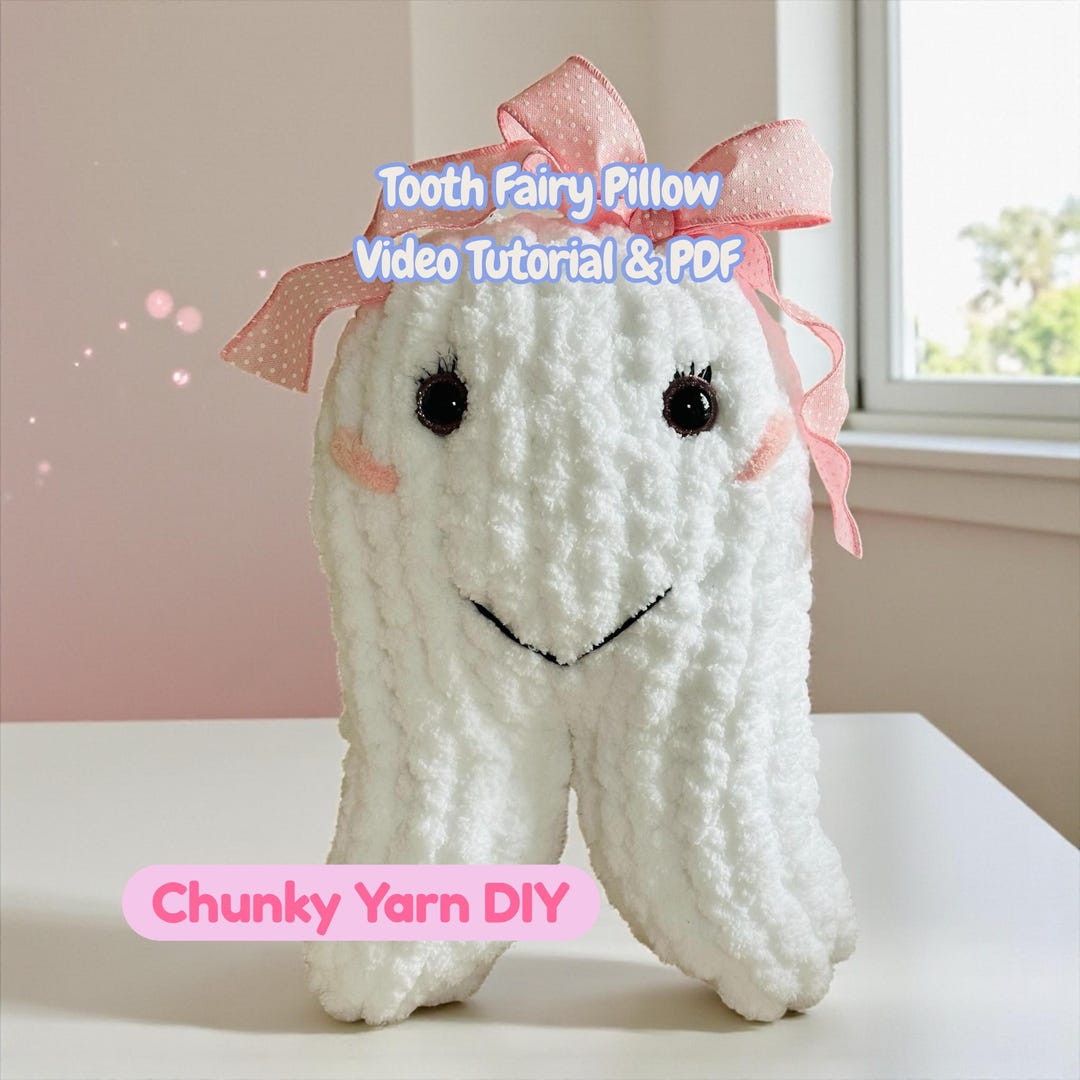 Finger Knit Tooth Fairy Pillow: Chunky Yarn, Video Tutorial (digital ...