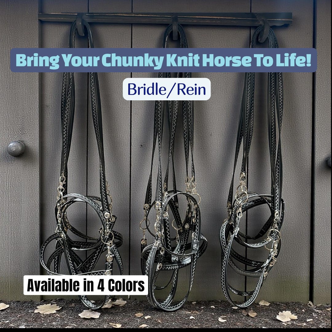 Chunky Knit Horse Bridle/rein - Chunky Knit Plushie Accessories/yarn ...