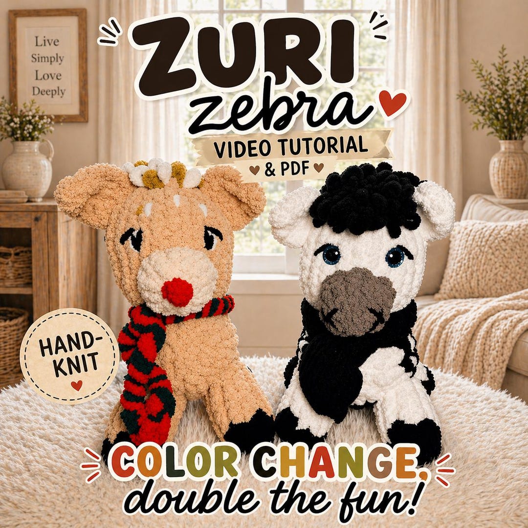 ZURI ZEBRA Finger Knit Animal: Video Tutorial (digital Download) - Etsy
