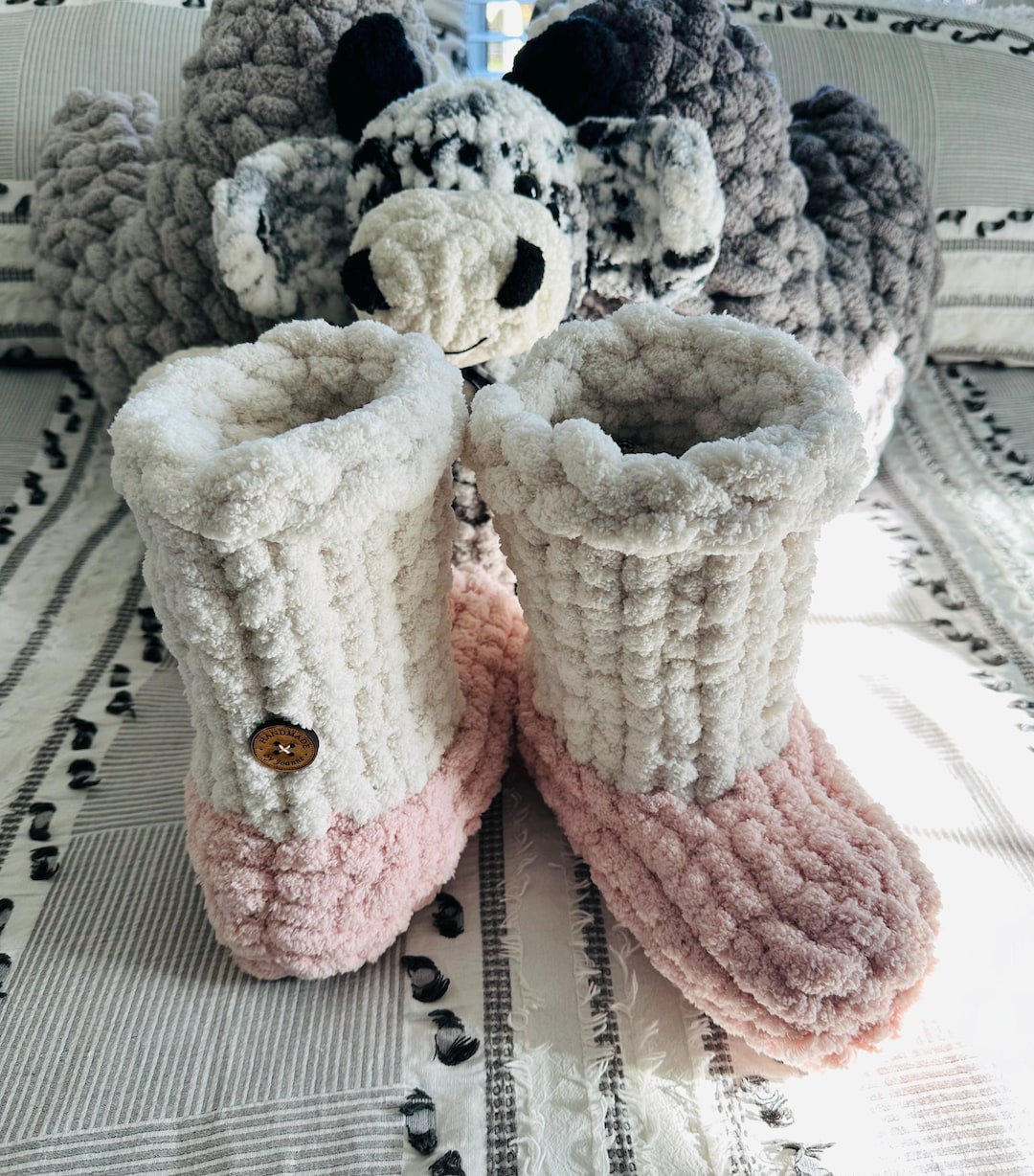 Chunky Knit Bootie Slipper/full Video Tutorial/hand Knit Slippers ...