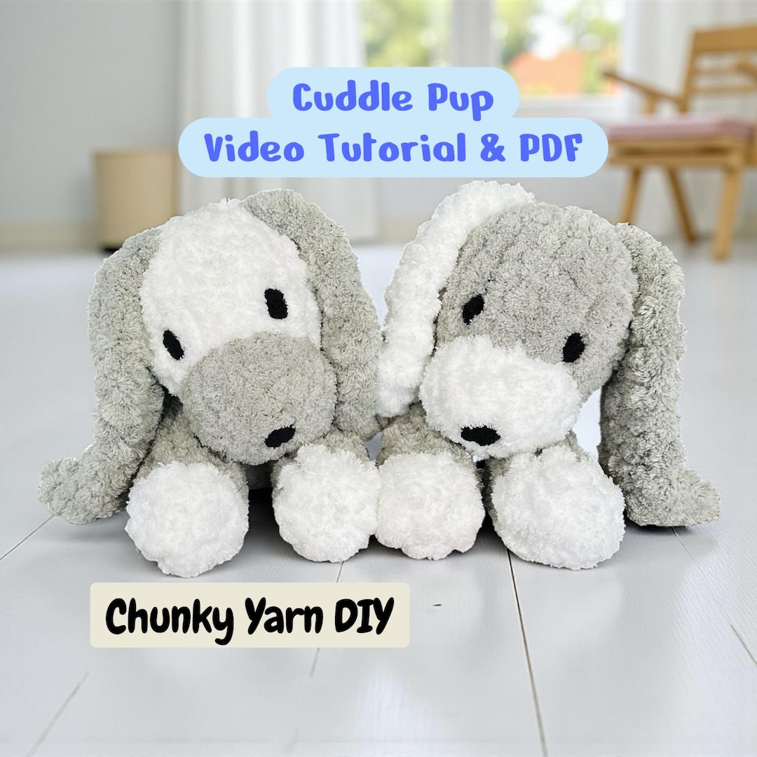 Chunky Knit Dog Pattern: Finger Knit Animal (full Video Tutorial) - Etsy
