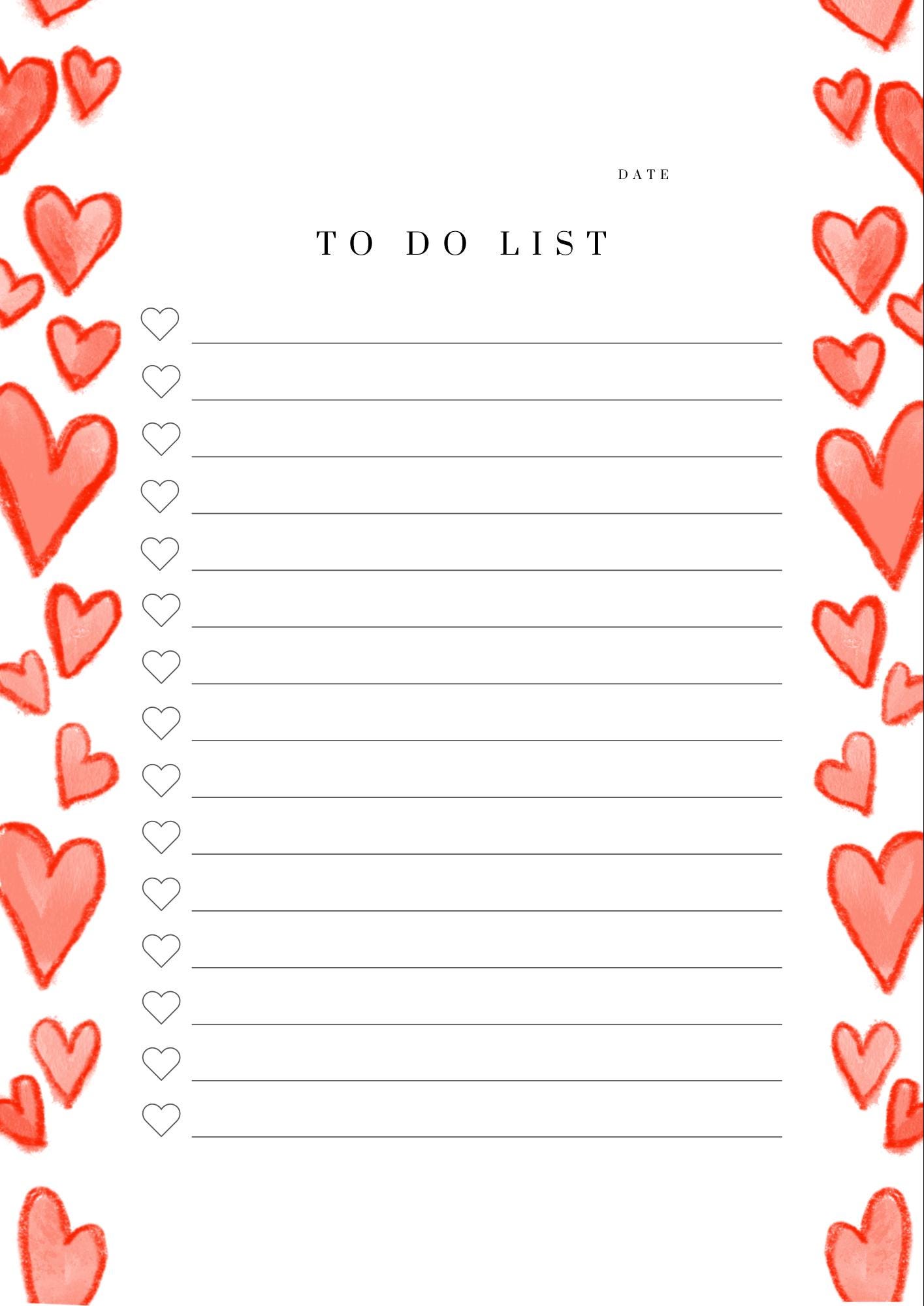 To-do List With Heart Border - Etsy