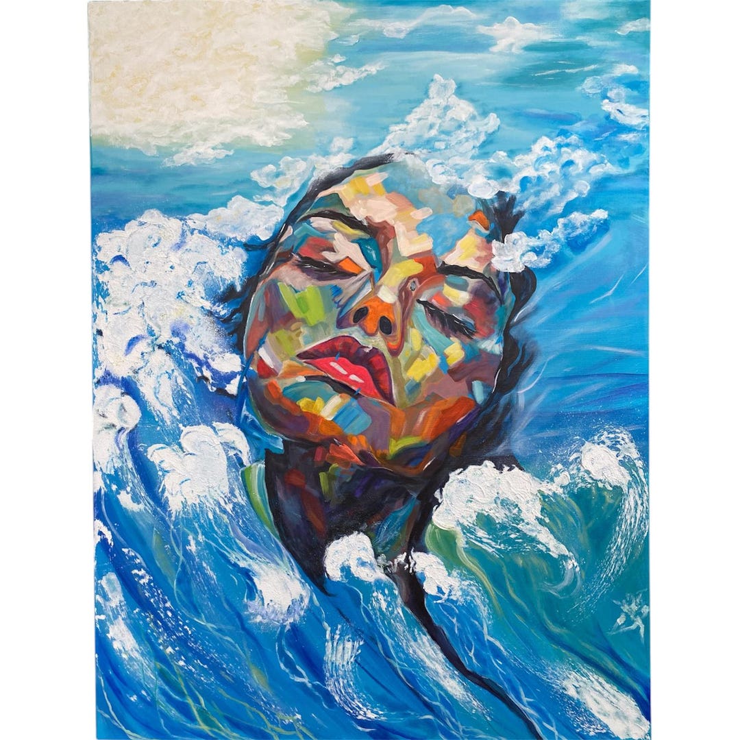 A Painting of the Sea Seascape Handmade Painting Original Art Female ...