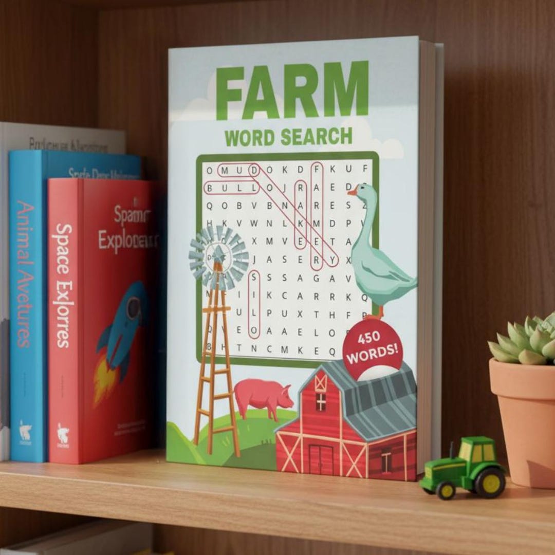 Farm Word Search: Puzzle Book for Kids | Large Words | Early Learning ...