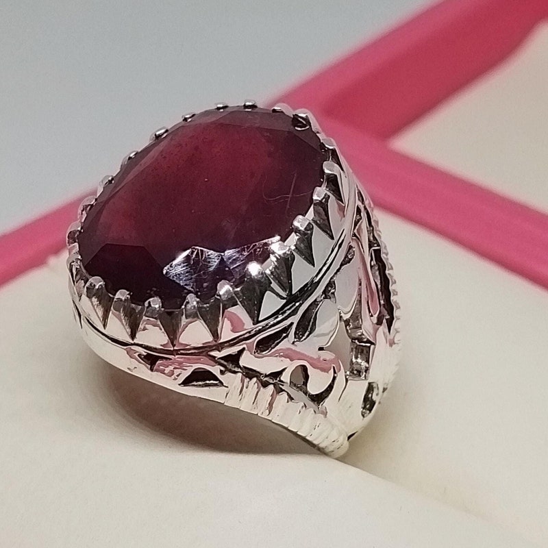 Ruby Men Ring - Etsy
