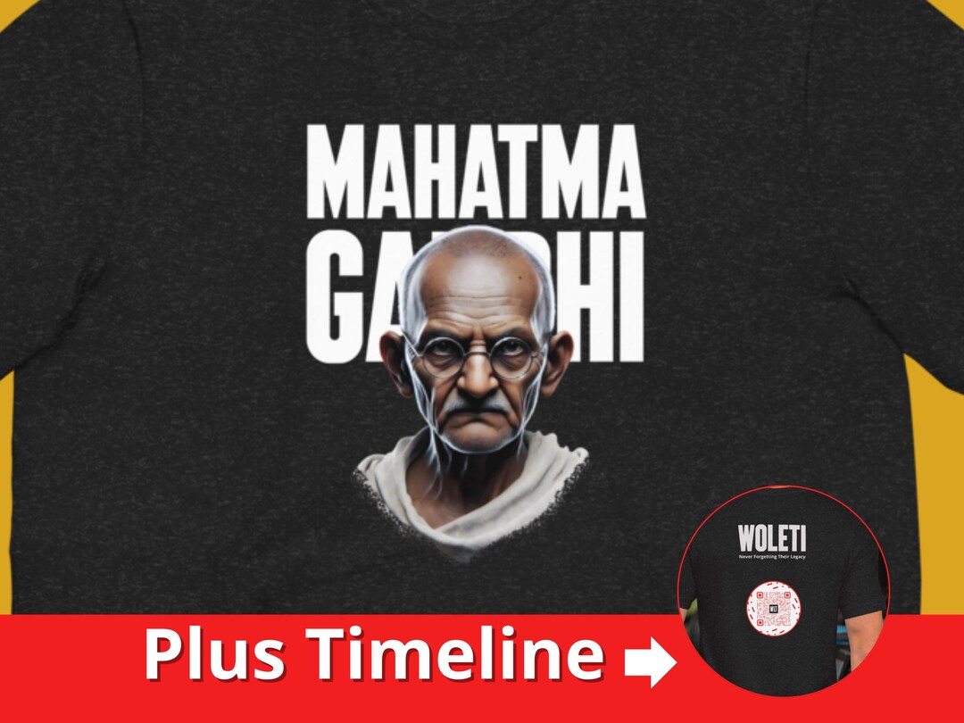 Premium Mahatma Gandhi T-shirt, Double Sided Print, Ultra Soft, Black ...