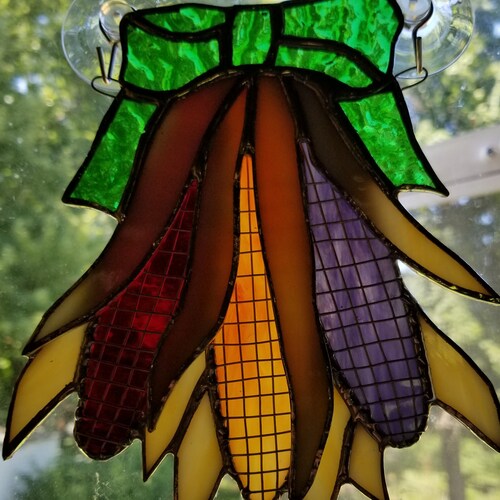 Handmade Stained Glass Indian Corn Suncatcher - Etsy Canada