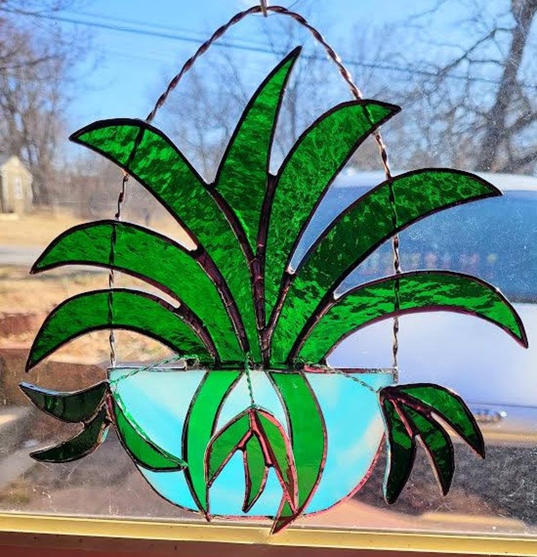Stained Glass Spider Plant - Etsy