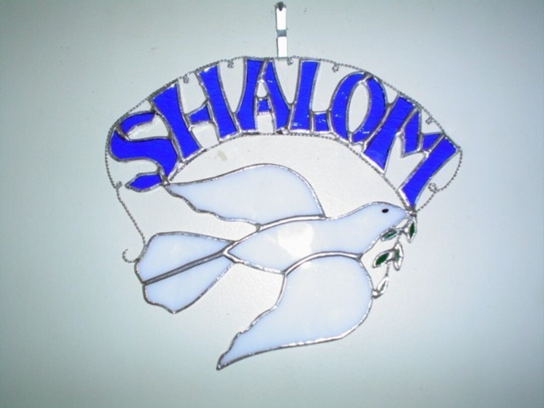 Stained Glass Shalom Peace Dove - Etsy
