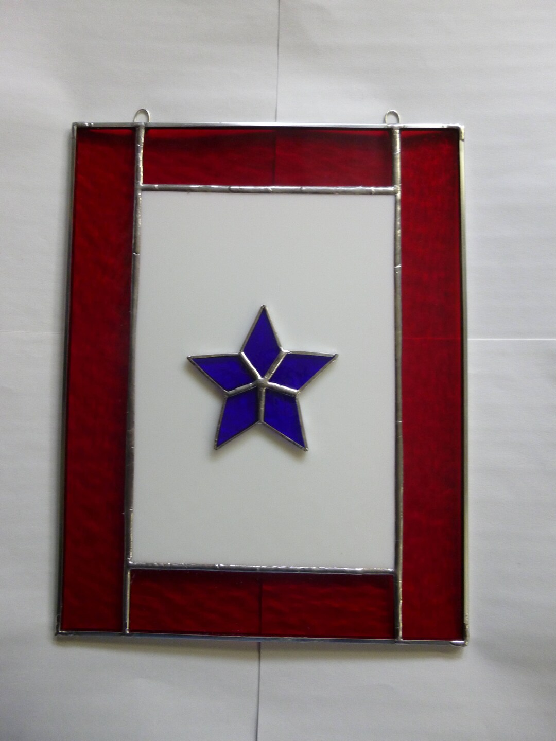 Stained Glass Blue Star Service Flag Patriotic - Etsy