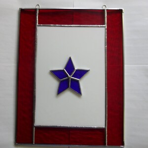 Stained Glass Blue Star Service Flag Patriotic - Etsy