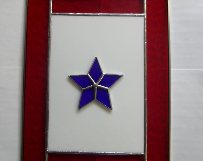 Stained Glass Blue Star Service Flag Patriotic - Etsy