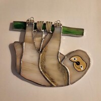 Peeking Sloth Faux Stained-glass WINDOW CLING Glass-like Suncatcher - Etsy