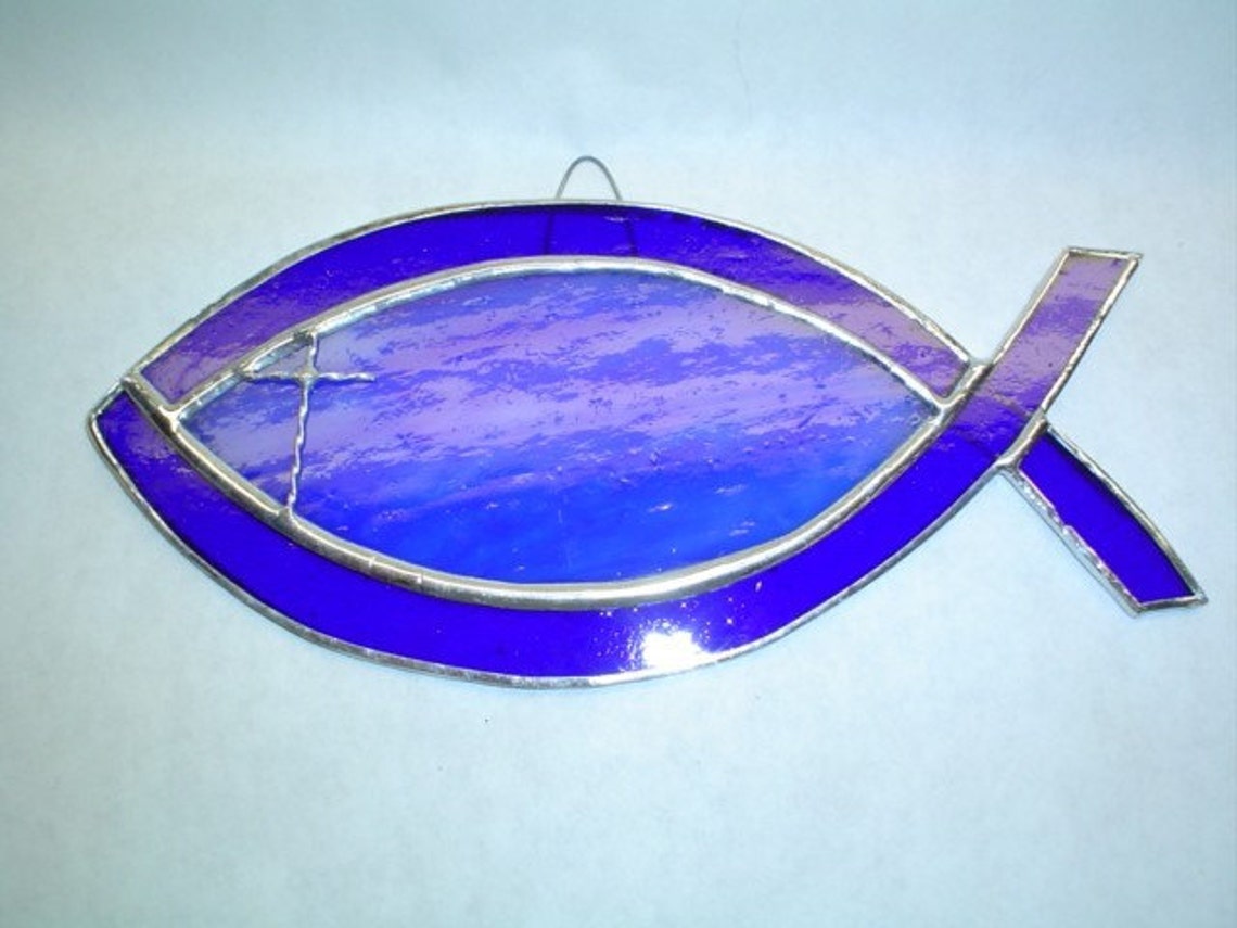 Stained Glass Christian Fish - Etsy