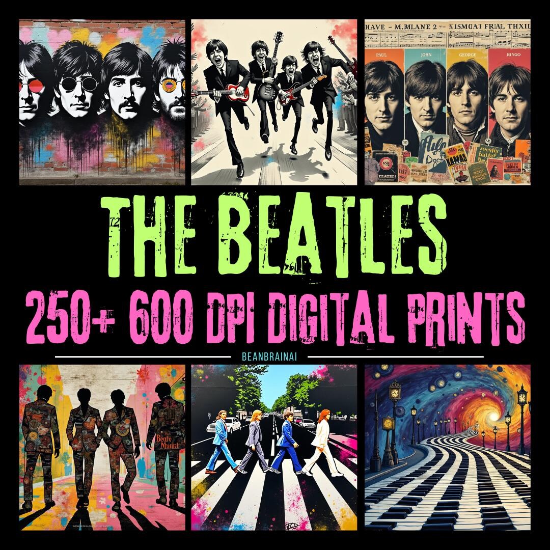250+ High-resolution Beatles Digital Wall Art Prints – 600 DPI Instant ...