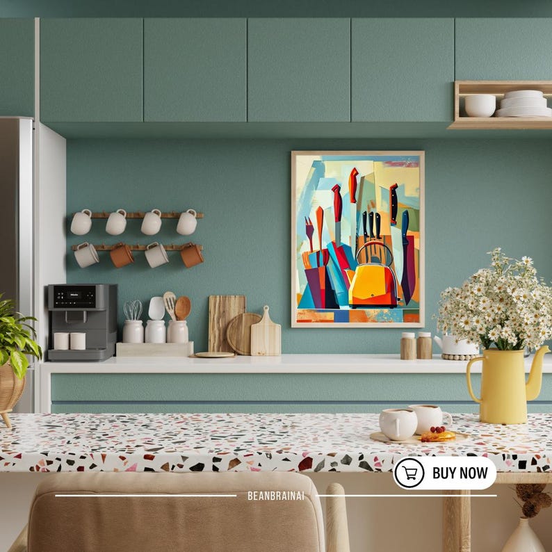 600 Kitchen Wall Art and AI Prompts Printable Modern, Quirky & Colorful ...