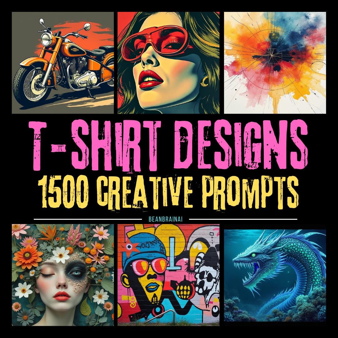 1000 AI T-shirt Design Prompts AI Art Prompts L Midjourney Prompts ...