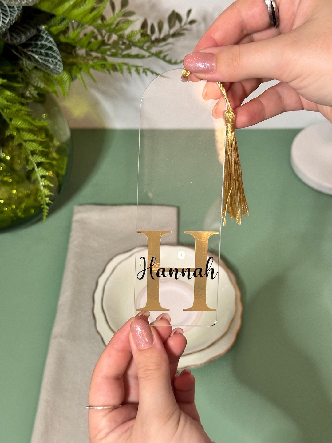 Initial and Name Bookmark • Name • Personalised • Custom • Wedding ...