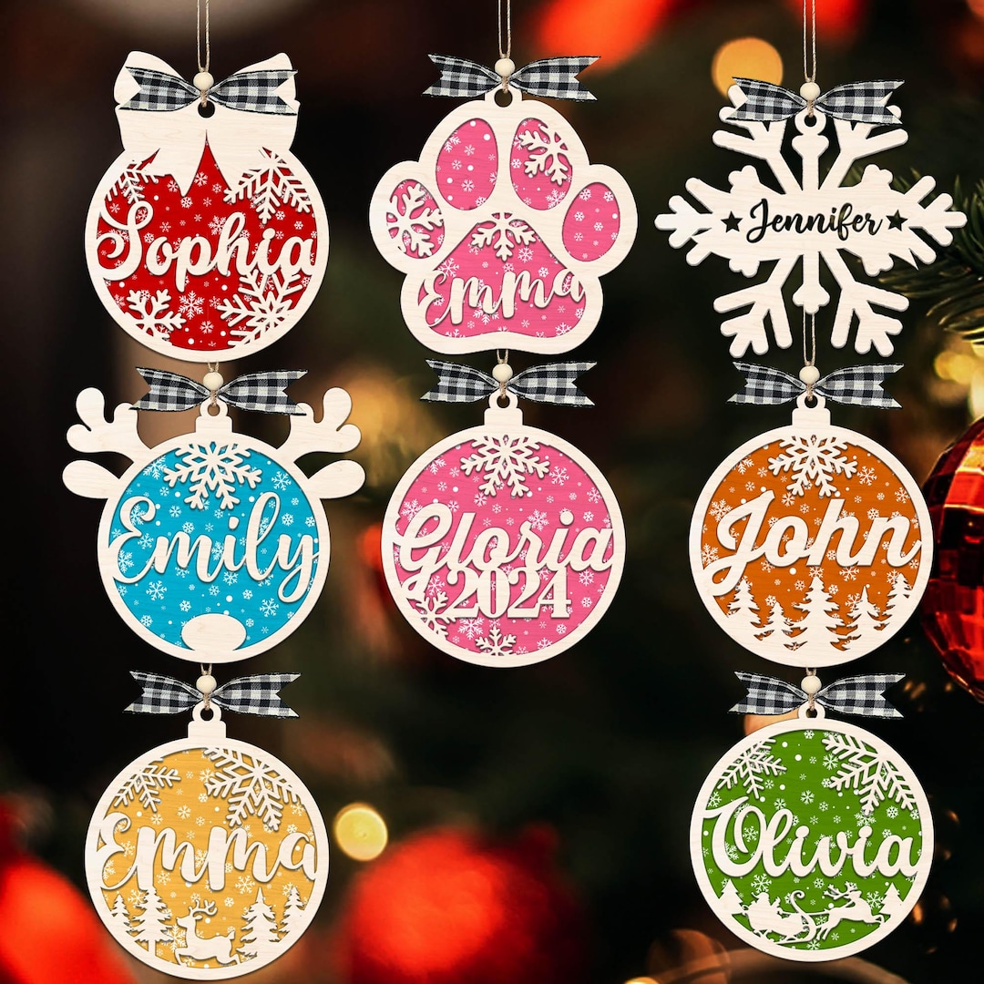 Personalized Wooden Christmas Ornaments Multi-layer Wooden Ornament ...
