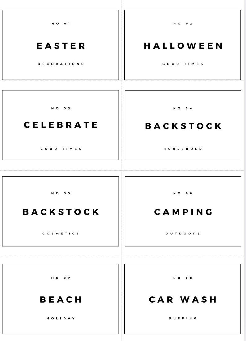 Garage Storage Labels Printable • Editable Canva Template • Modern Bin ...