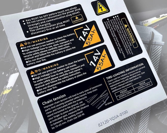 Sur Ron Ultra Bee Warning Label Set Surron Ultra Bee Warning Decal Set ...