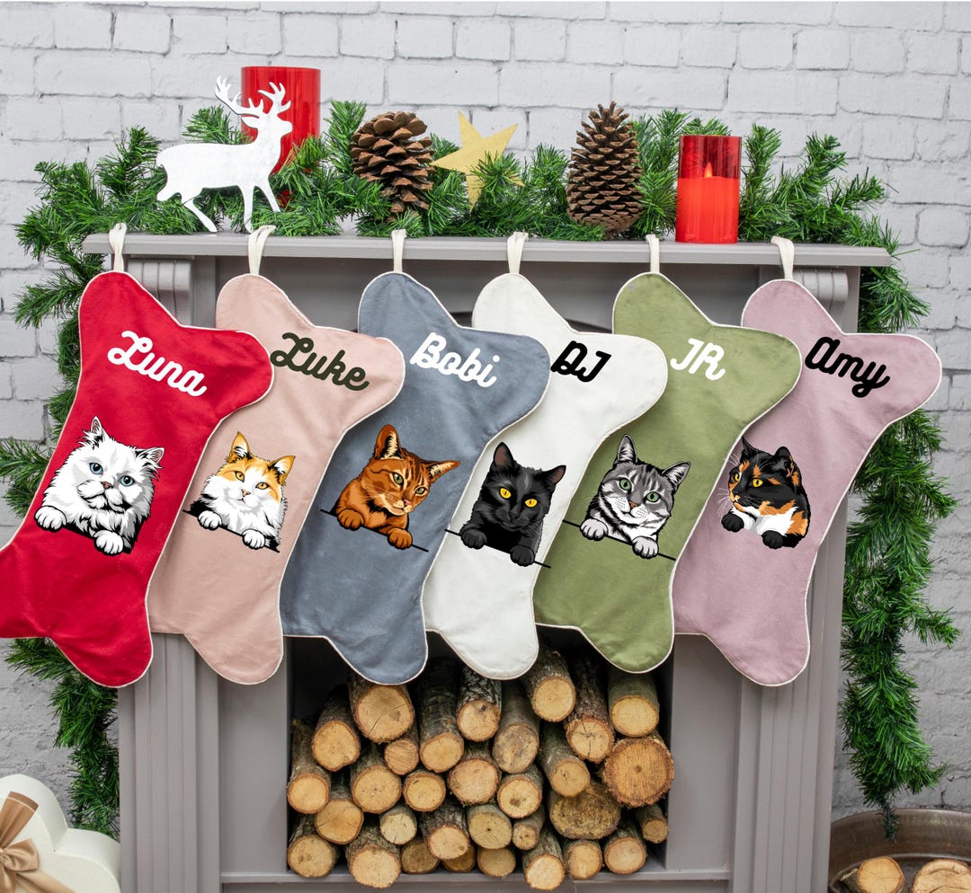 Pet Christmas Stocking, Personalized Christmas Cat Stockings With Name ...