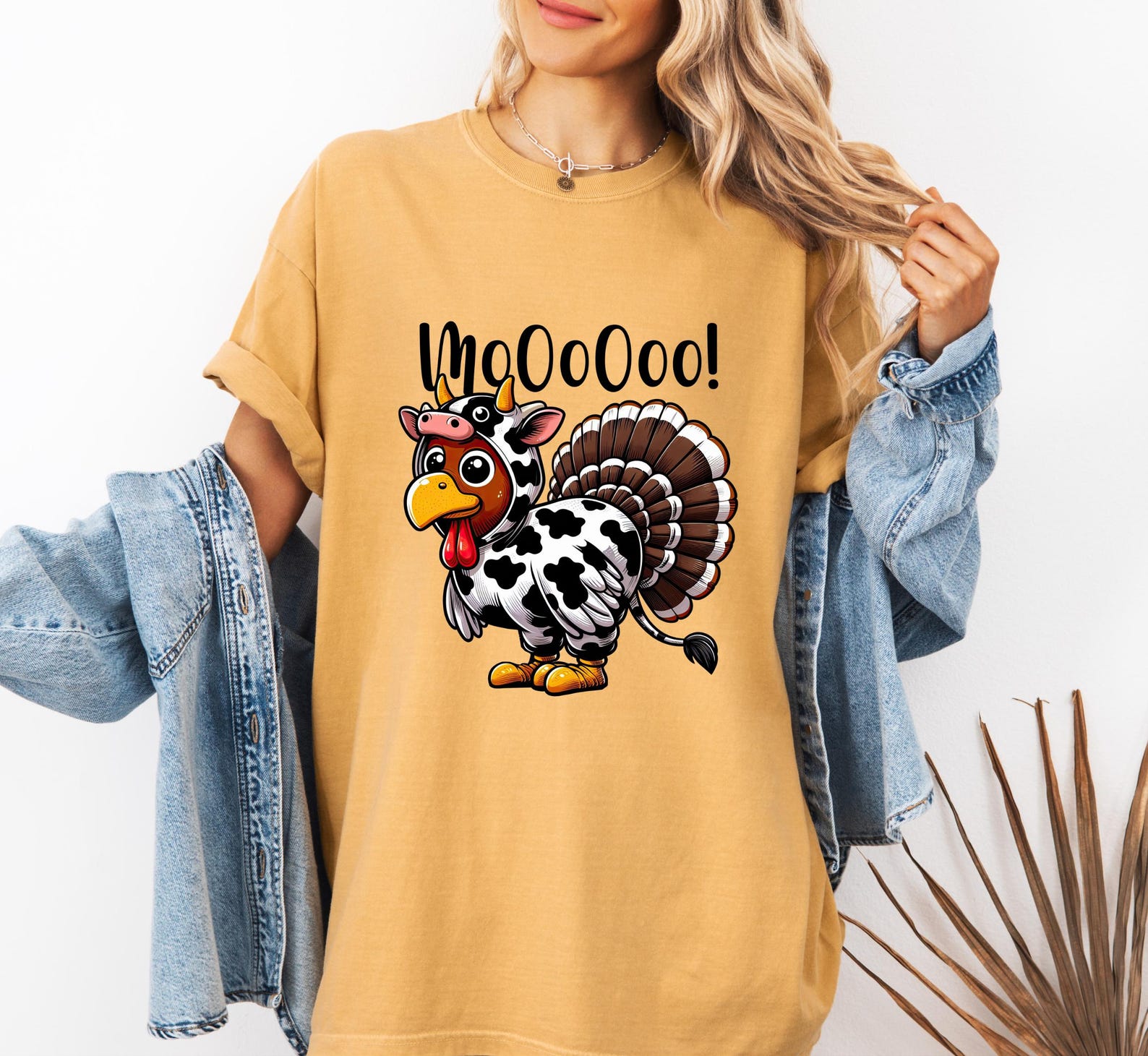 Turkey Moo Funny Thanksgiving Shirt|quirky Holiday Comfort Colors Tee ...